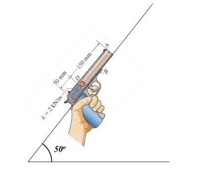 Solved The spring in the toy gun shown below has a spring | Chegg.com