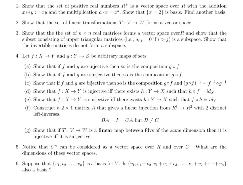 Solved 1. Show that the set of positive real numbers R+ is a | Chegg.com