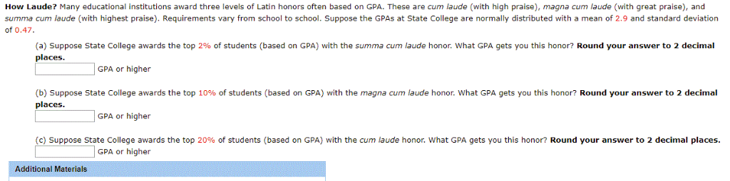 Solved How Laude? Many educational institutions award three | Chegg.com