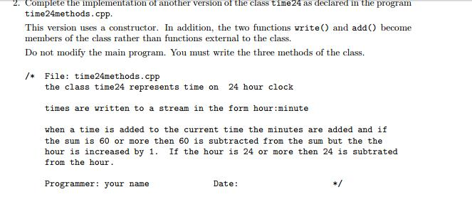 Solved 2. Complete the implementation of another version of | Chegg.com