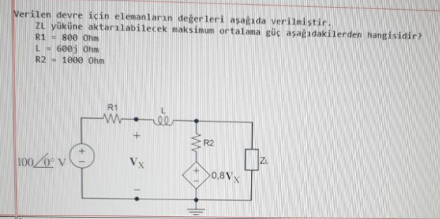Solved Verilen devre icin elemanların değerleri aşag̉ıda | Chegg.com