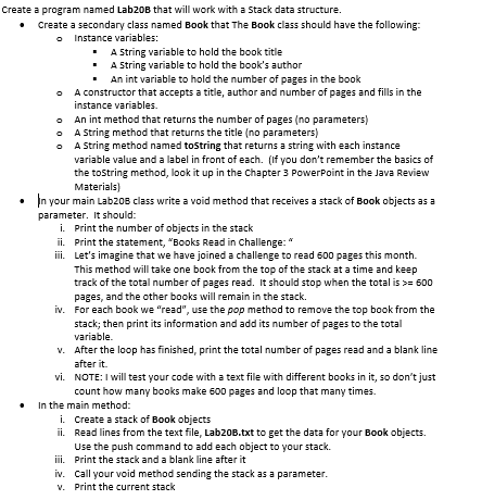 Solved Create a program named Lab20B that will work with a | Chegg.com