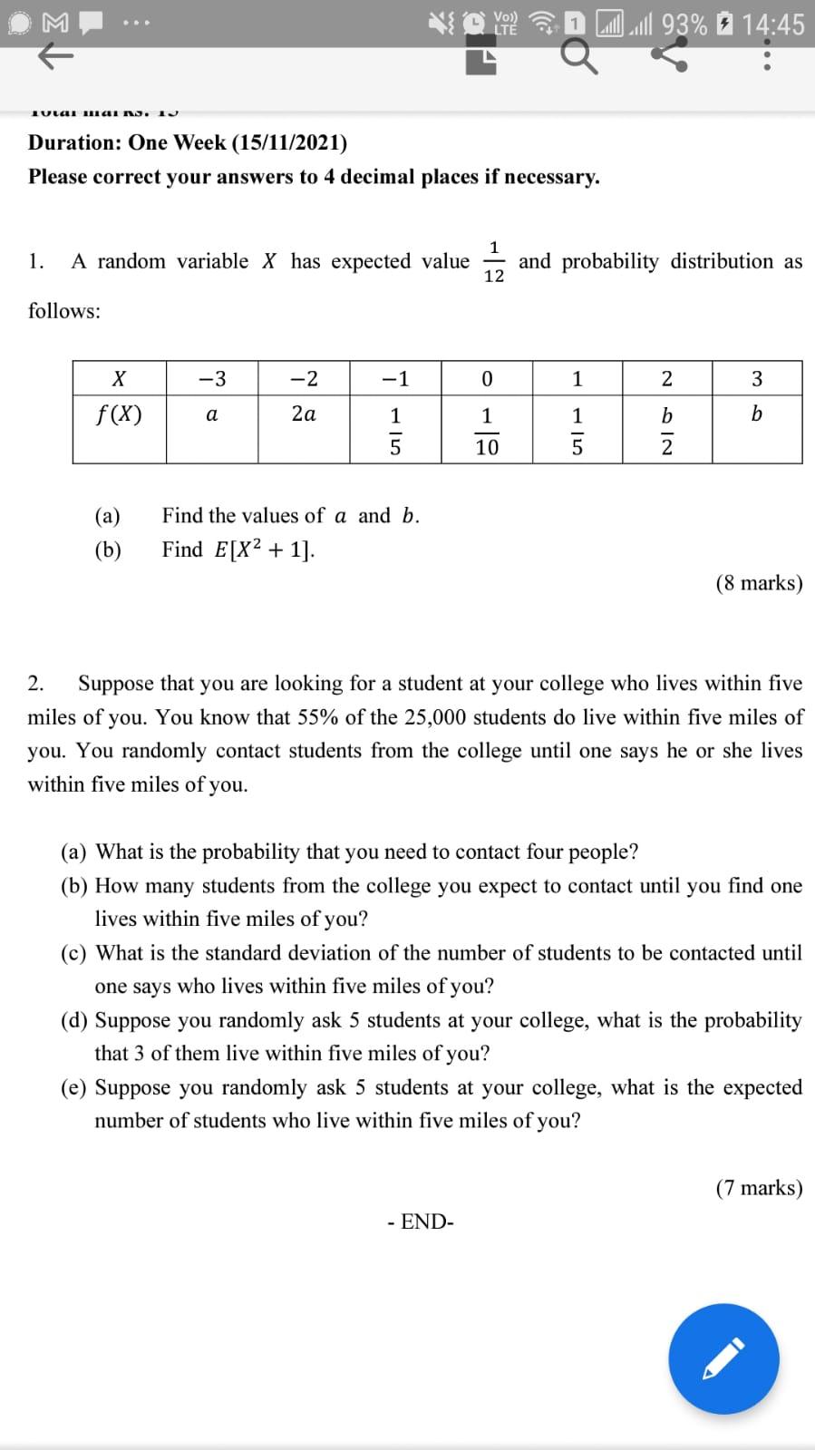 Solved M 14:45 93% الا لالا IULA INCERNS. I Duration: One | Chegg.com