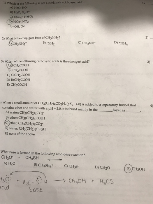 Solved 1) Which of the following is not a conjugate | Chegg.com