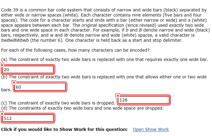 Solved Code 39 is a common bar code system that consists of | Chegg.com