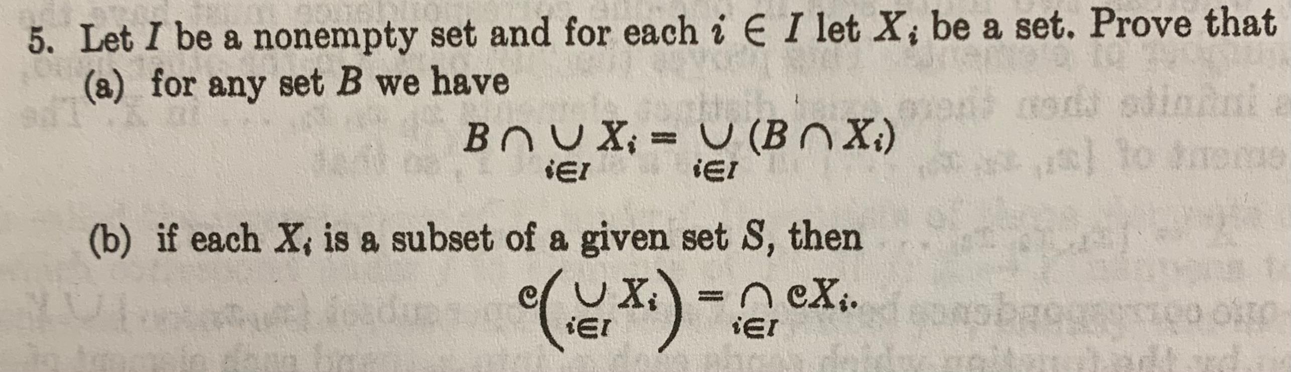Solved 5 Let I Be A Nonempty Set And For Each I∈i Let Xi Be 