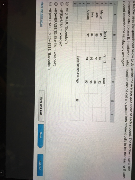 Solved A teacher uses the spreadsheet below to determine the | Chegg.com Solved A teacher uses the spreadsheet below to determine the | Chegg.com