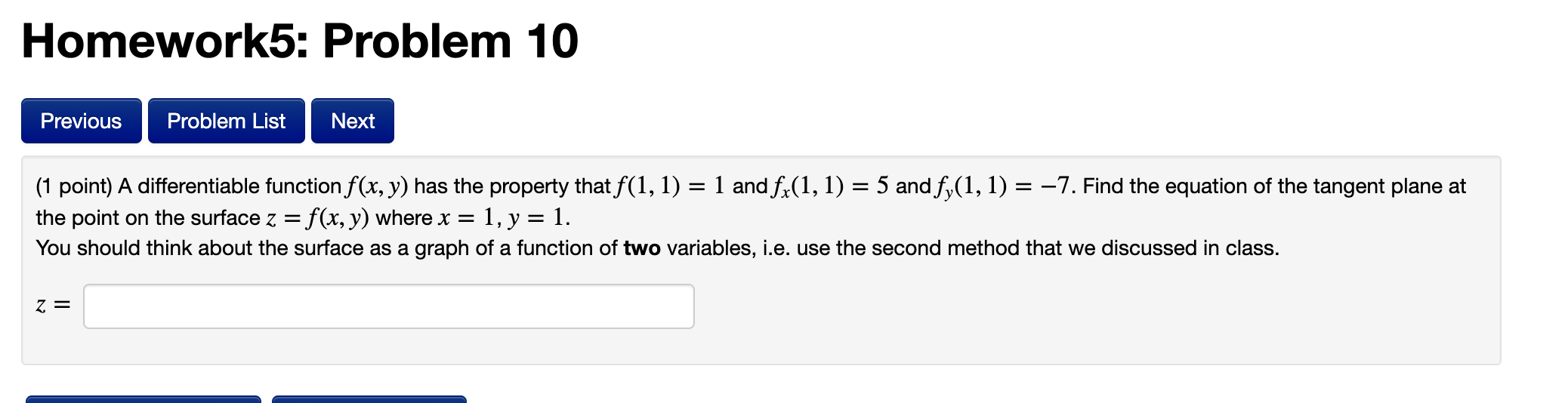 Solved Homework5: Problem 10 Previous Problem List Next (1 | Chegg.com