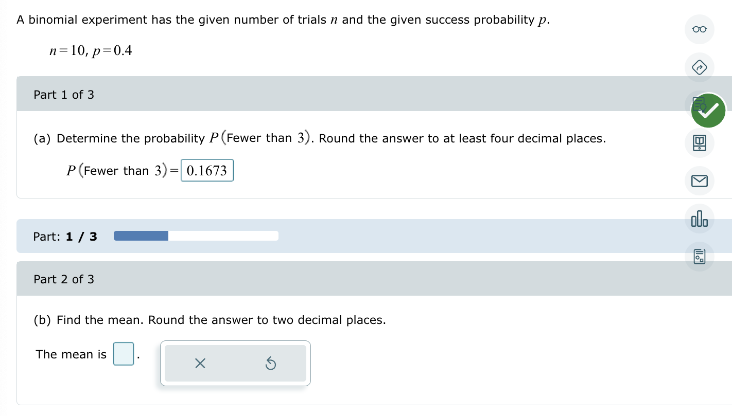 Solved A binomial experiment has thA binomial experiment has | Chegg.com