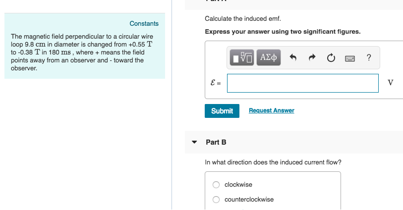 Solved Calculate the induced emf. Constants Express your | Chegg.com