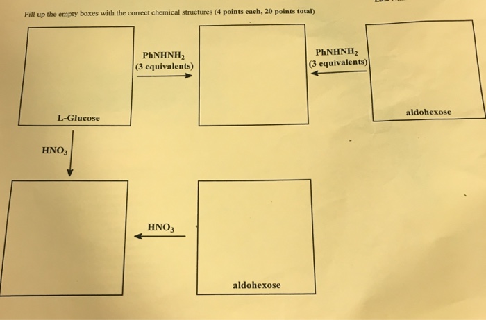 Solved Fill up the empty boxes with the correct chemical | Chegg.com