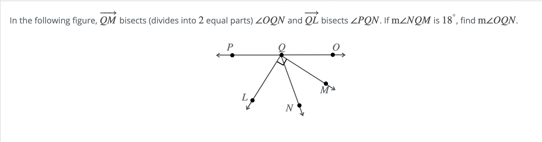 Solved In the following figure, QM bisects (divides into 2 | Chegg.com