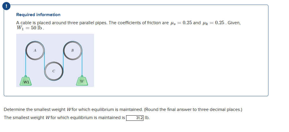Solved Required informationA cable is ﻿placed around three | Chegg.com