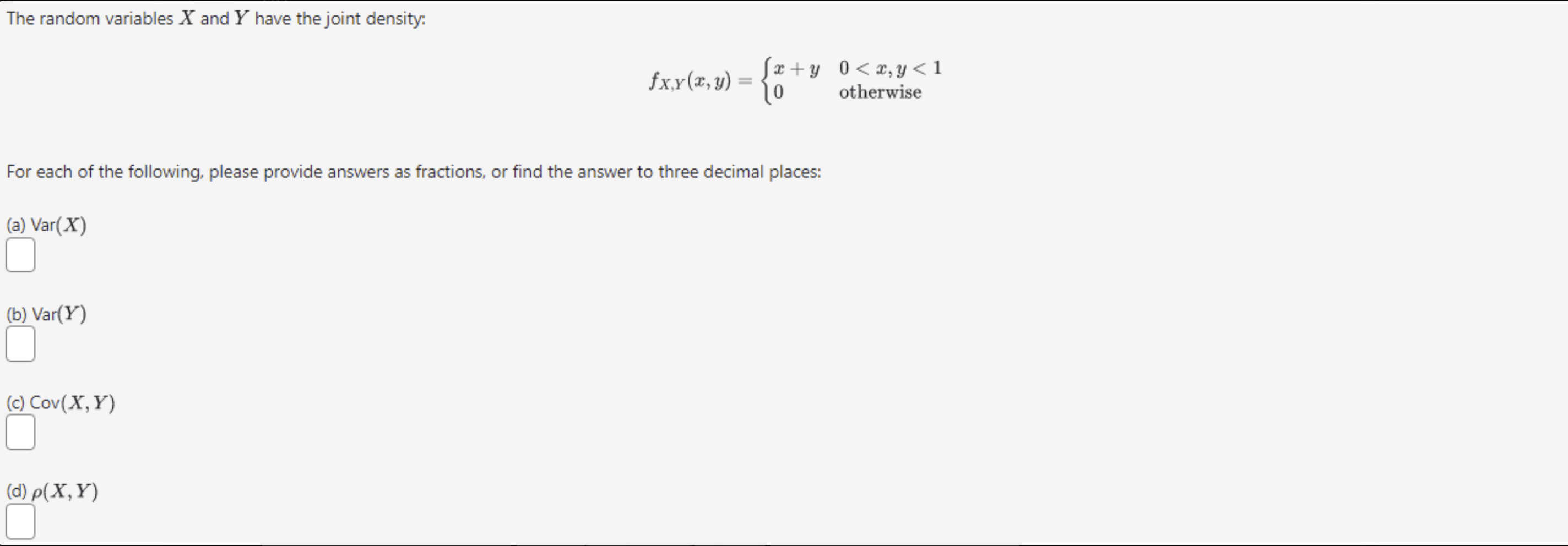 Solved The random variables X and Y have the joint density: | Chegg.com