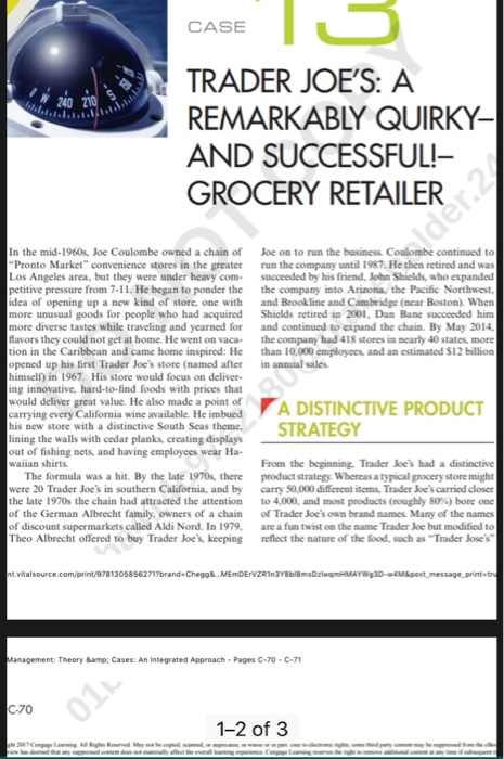 Solved Describe Trader Joe’s business-level strategies, | Chegg.com