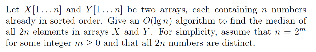 Solved Let X[1...n] and Y [1... n] be two arrays, each | Chegg.com