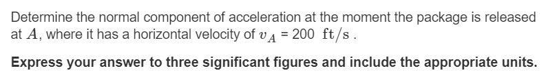 Solved A package is dropped from the plane which is flying | Chegg.com
