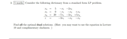 Solved 3. 5 marks Consider the following dictionary from a | Chegg.com