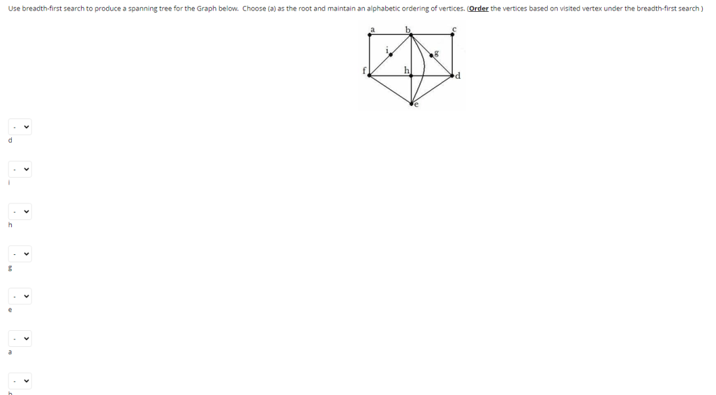 Solved Use breadth-first search to produce a spanning tree | Chegg.com