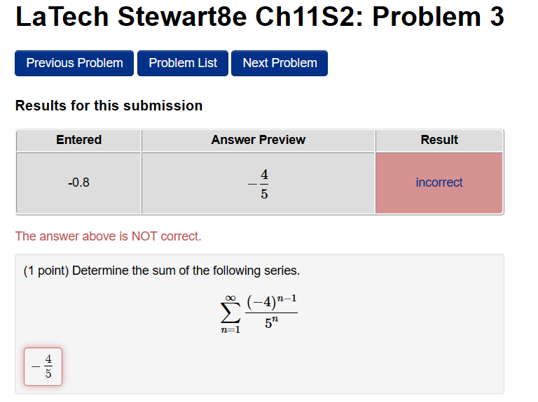 Solved LaTech Stewart8e Ch11S2: Problem 3 Results for this | Chegg.com