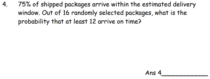 Solved 75% of shipped packages arrive within the estimated | Chegg.com