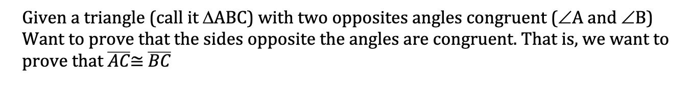 Given a triangle (call it ABC ) with two opposites | Chegg.com