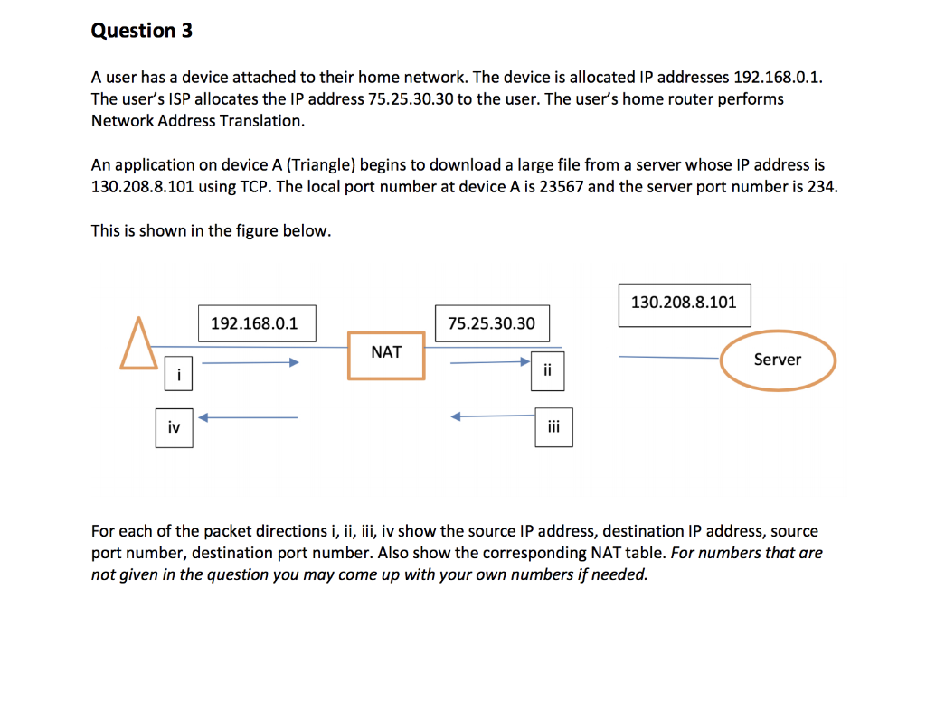Solved Question 3 A user has a device attached to their home | Chegg.com