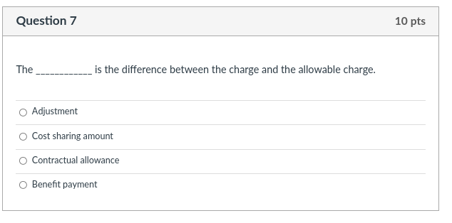 Solved Question 7 10 pts The is the difference between the | Chegg.com