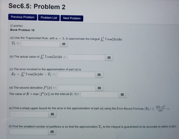 Solved Sec6.5: Problem 2 Previous Problem Problem List Next | Chegg.com