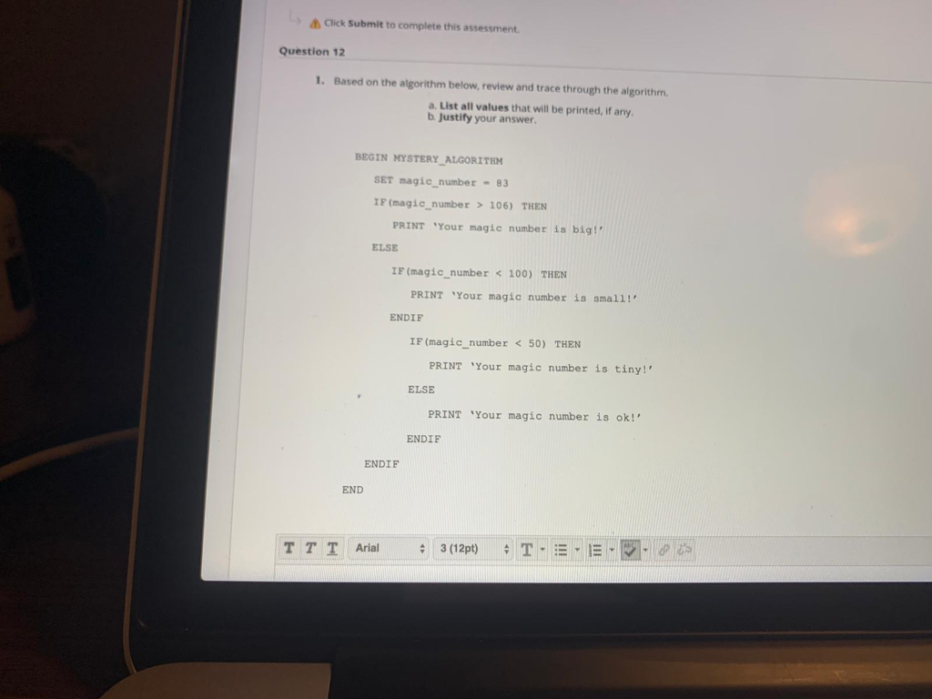 Solved Click Submit to complete this assessment Question 12 | Chegg.com