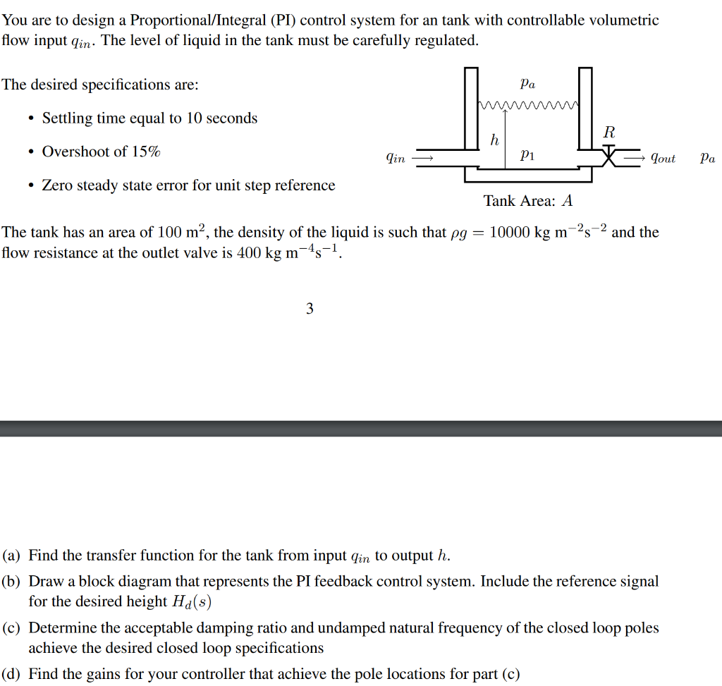 You are to design a Proportional/Integral (PI) | Chegg.com