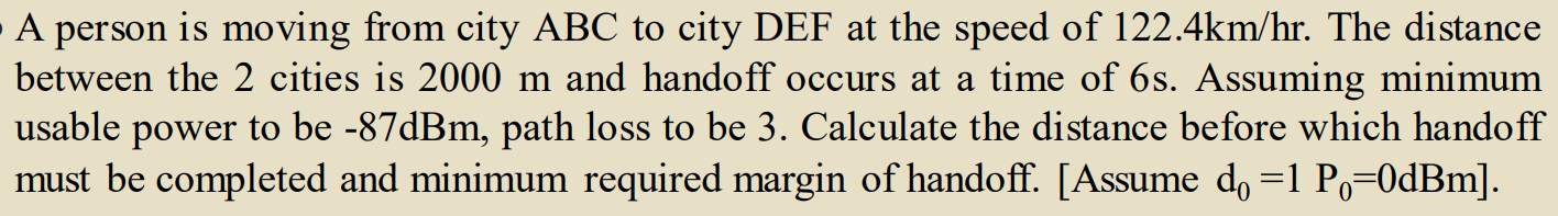 Solved A person is moving from city ABC to city DEF at the | Chegg.com