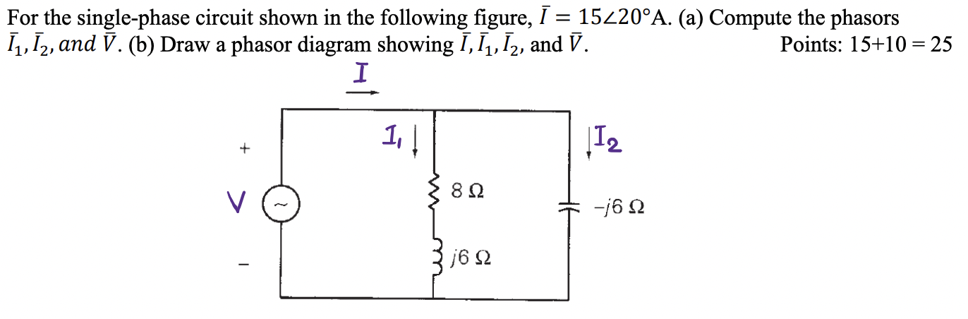 Solved For the single-phase circuit shown in the following | Chegg.com