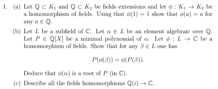 Solved (a) Let Q⊂K1 and Q⊂K2 be fields extensions and let | Chegg.com
