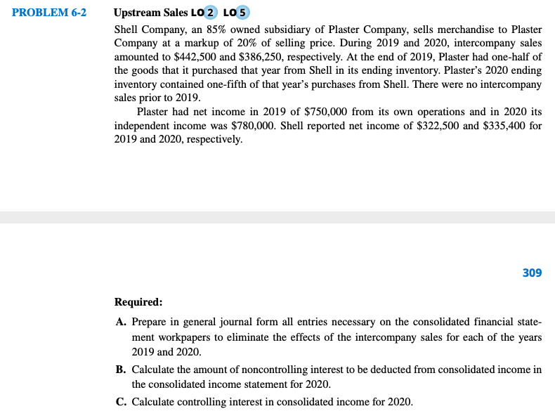 Solved PROBLEM 6-2 Upstream Sales LO 2 LO 5 Shell Company, | Chegg.com