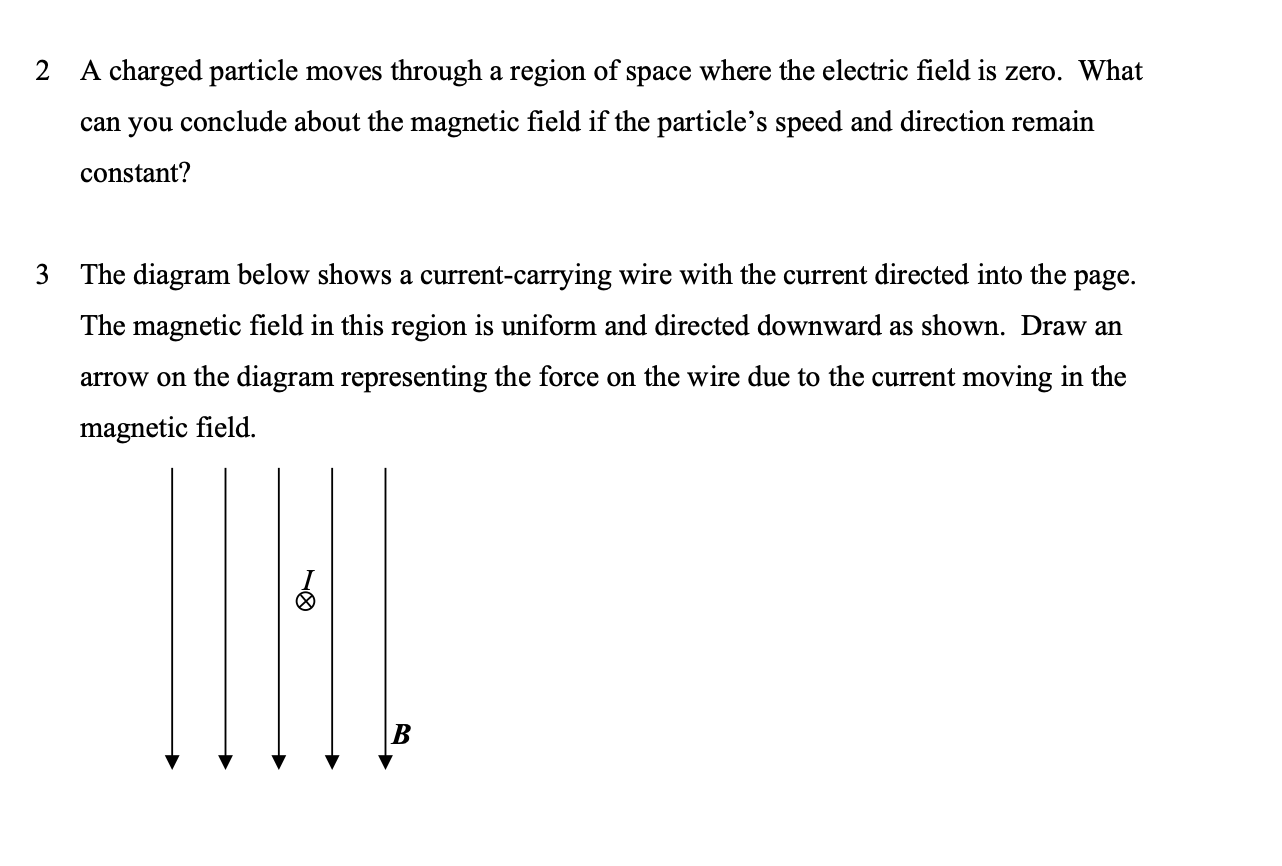 Solved 2 A charged particle moves through a region of space | Chegg.com