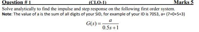 Solved Question #1 (CL0-1). Marks 5 Solve analytically to | Chegg.com
