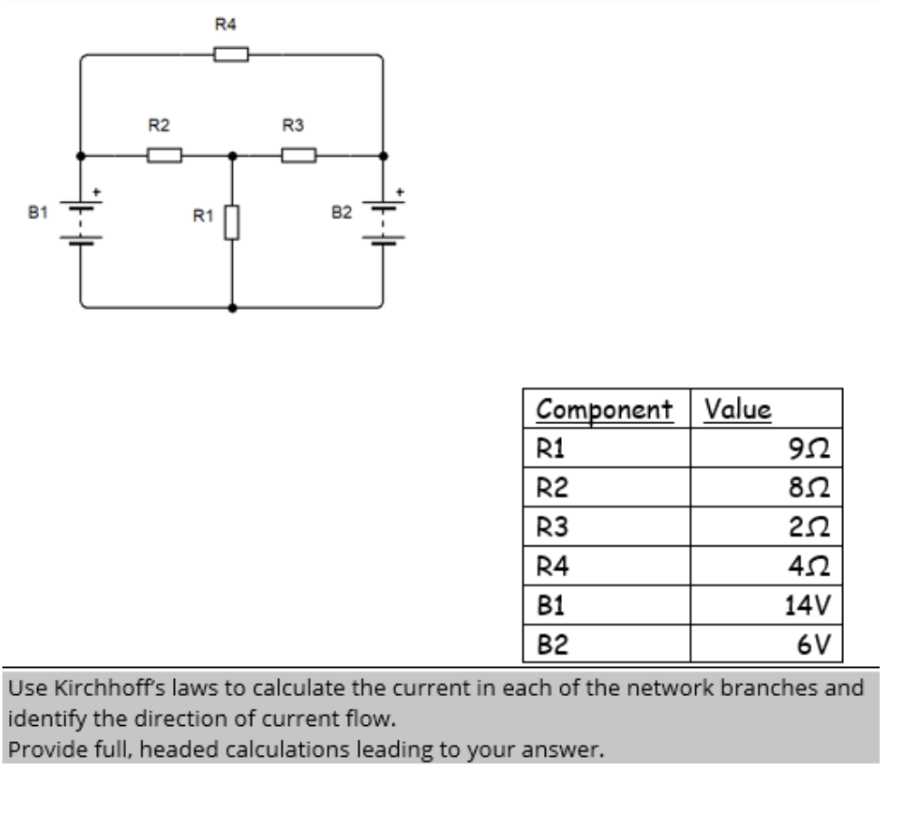 Solved Use Kirchhoff's laws to calculate the current in each | Chegg.com