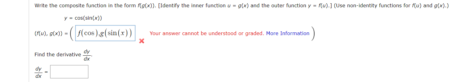 Solved Write the composite function in the form f(g(x)). | Chegg.com