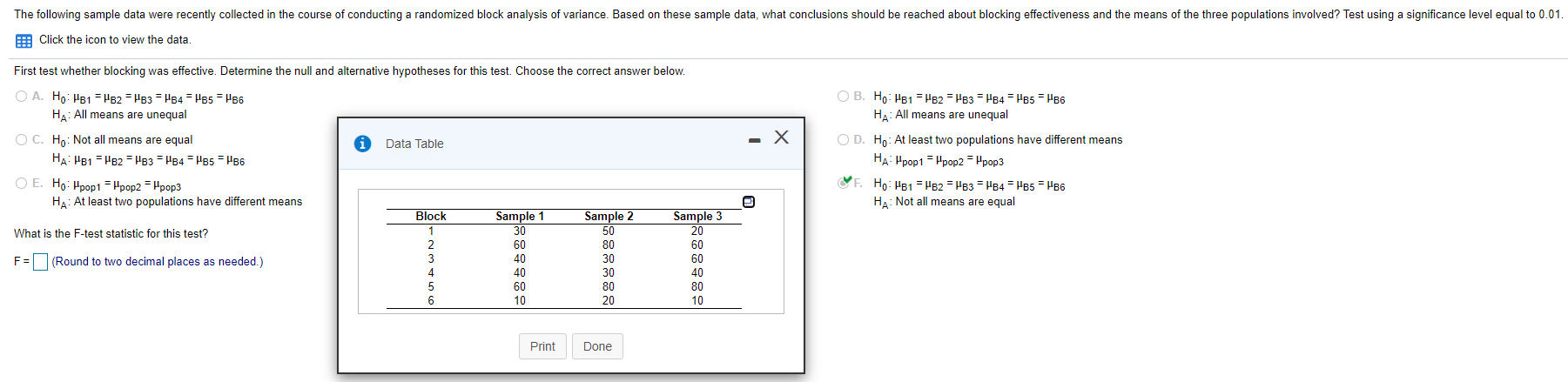 Solved The following sample data were recently collected in | Chegg.com