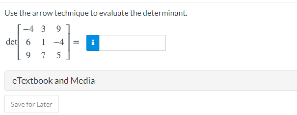 Solved Use the arrow technique to evaluate the determinant. | Chegg.com
