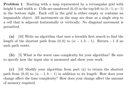 Solved Problem 1 Starting with a map represented by a | Chegg.com