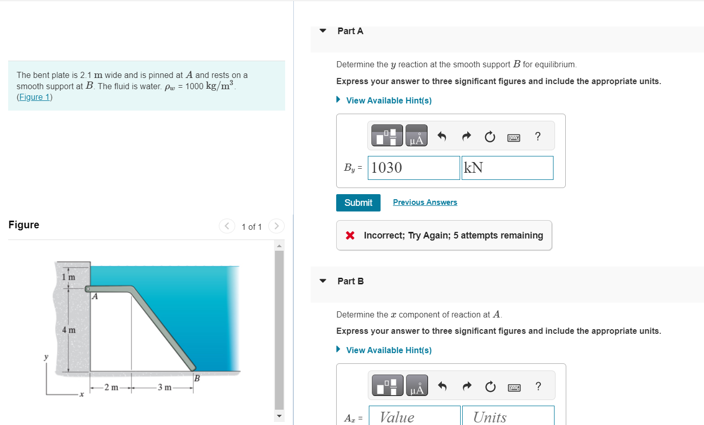 Solved Determine The Y Reaction At The Smooth Support B For