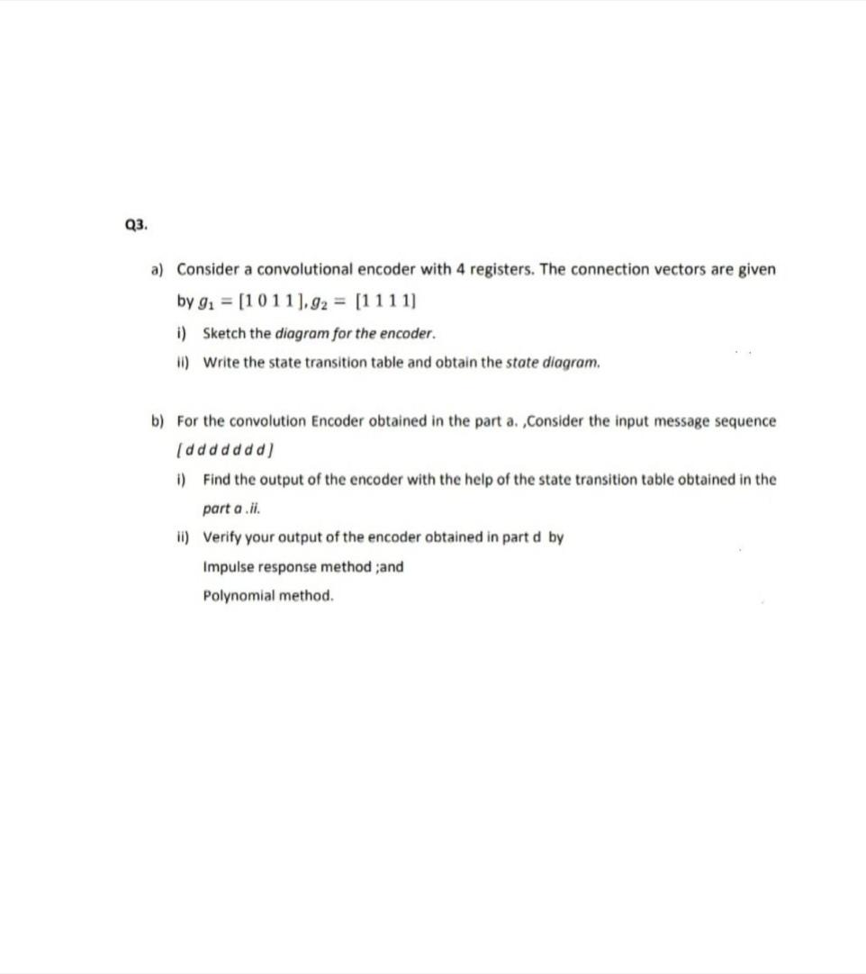Solved Consider The Convolutional Encoder In The Figu