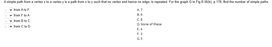 A simple path from a vertex x to a vertex y is a path | Chegg.com