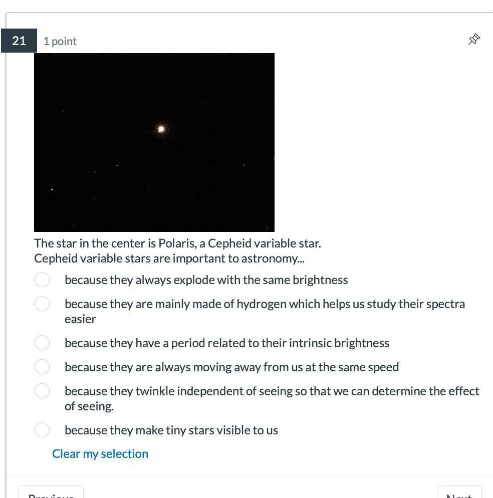 Solved The star in the center is Polaris, a Cepheid variable | Chegg.com
