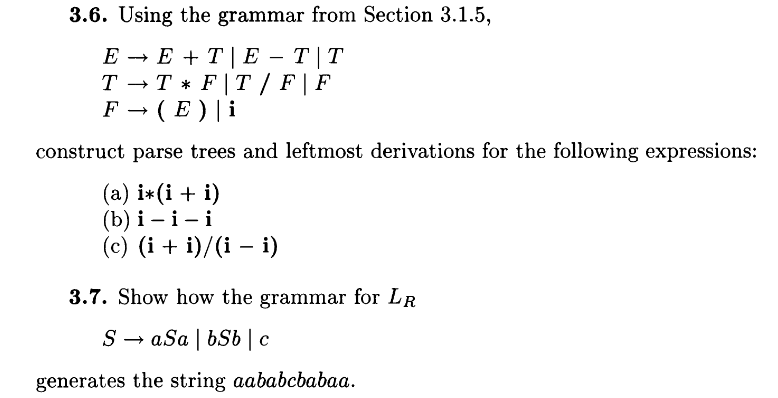 Solved 3.1. Write a leftmost derivation for the dog-bone | Chegg.com