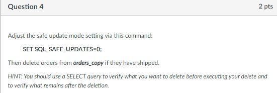 Solved Question 3 1 pts Using two CREATE TABLE statements, | Chegg.com