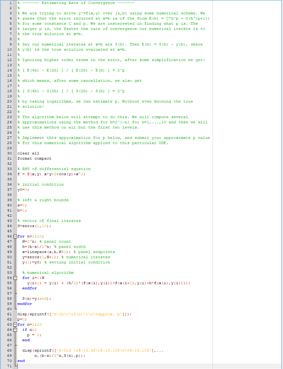 Solved % ~~~~~~~ Estimating Rate of Convergence | Chegg.com