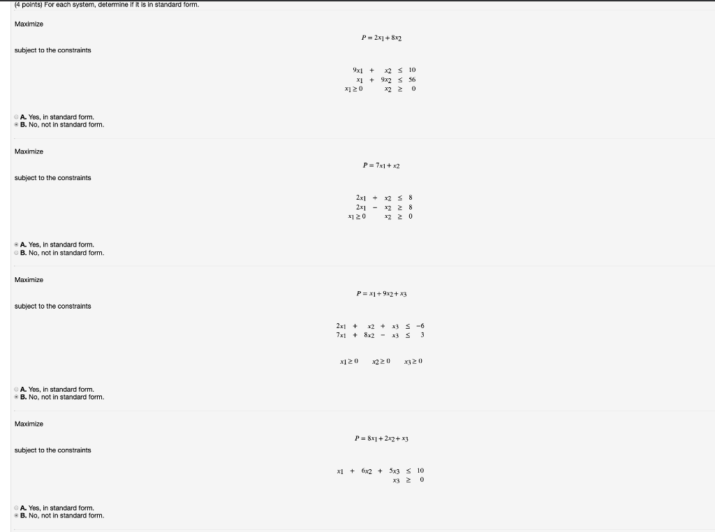 Solved (4 points) For each system, determine if it is in | Chegg.com